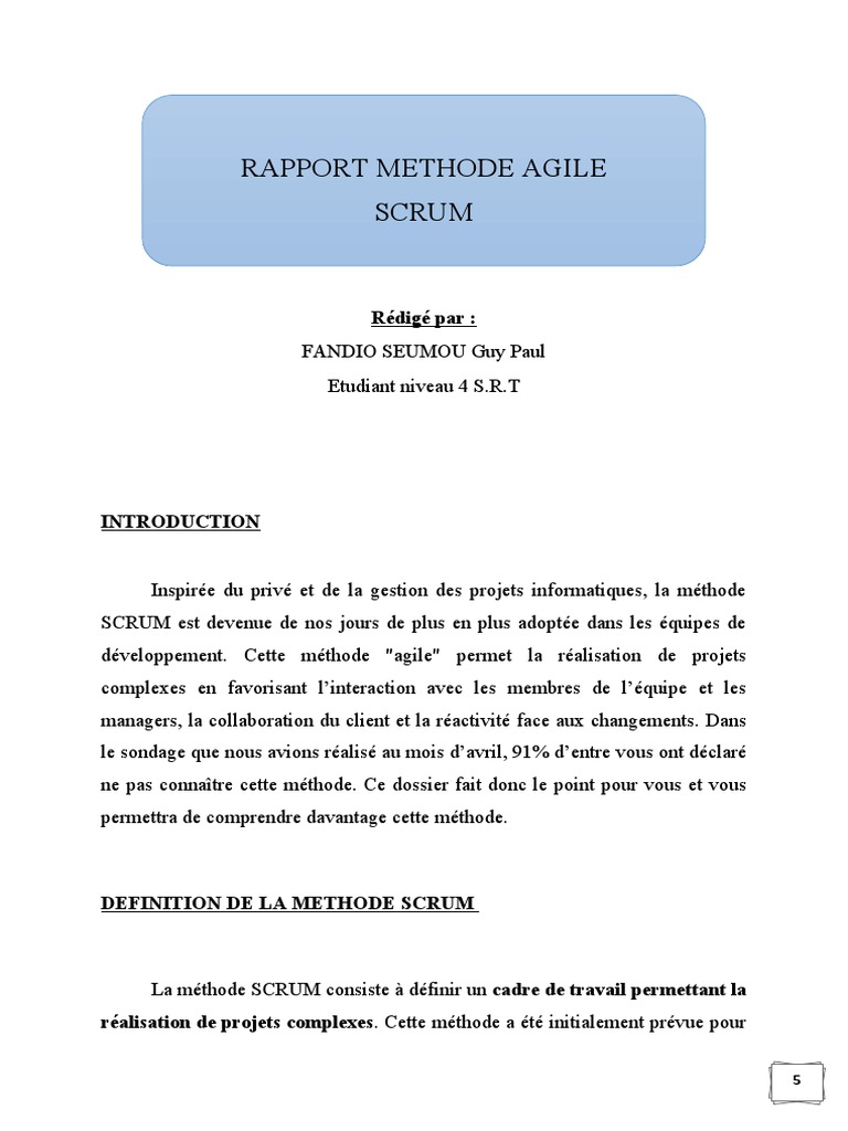 Comprendre la méthode SCRUM | PDF | Scrum (développement) | Méthode agile