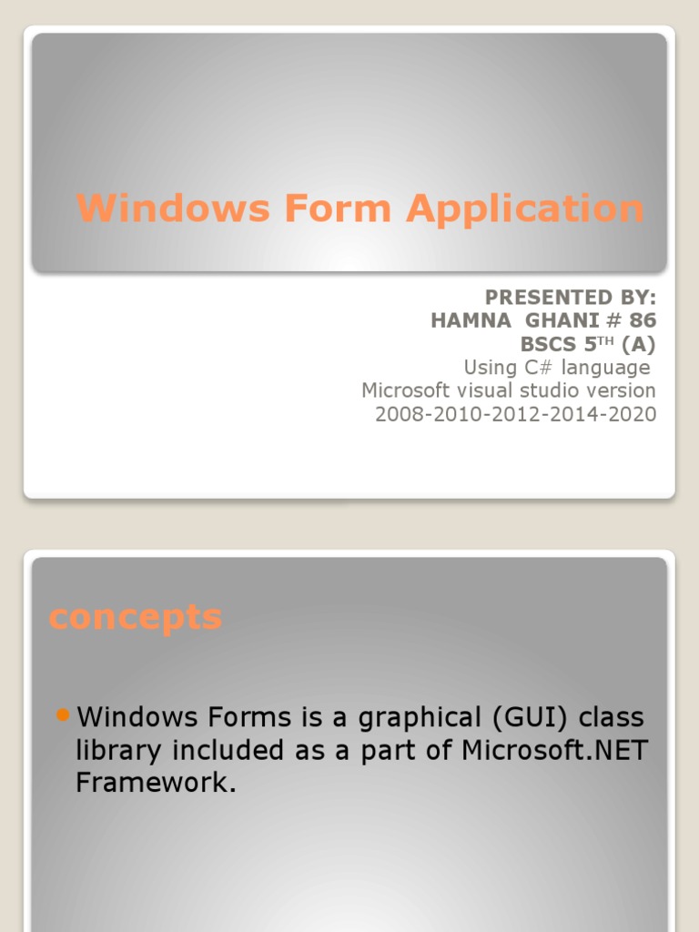 Windows Form Application | PDF