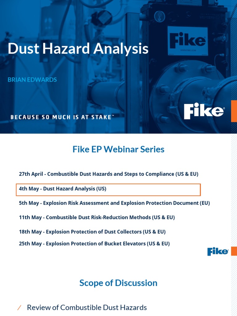 Fike Webinar Dust Hazard Analysis 4th May | PDF | Explosion | Fires