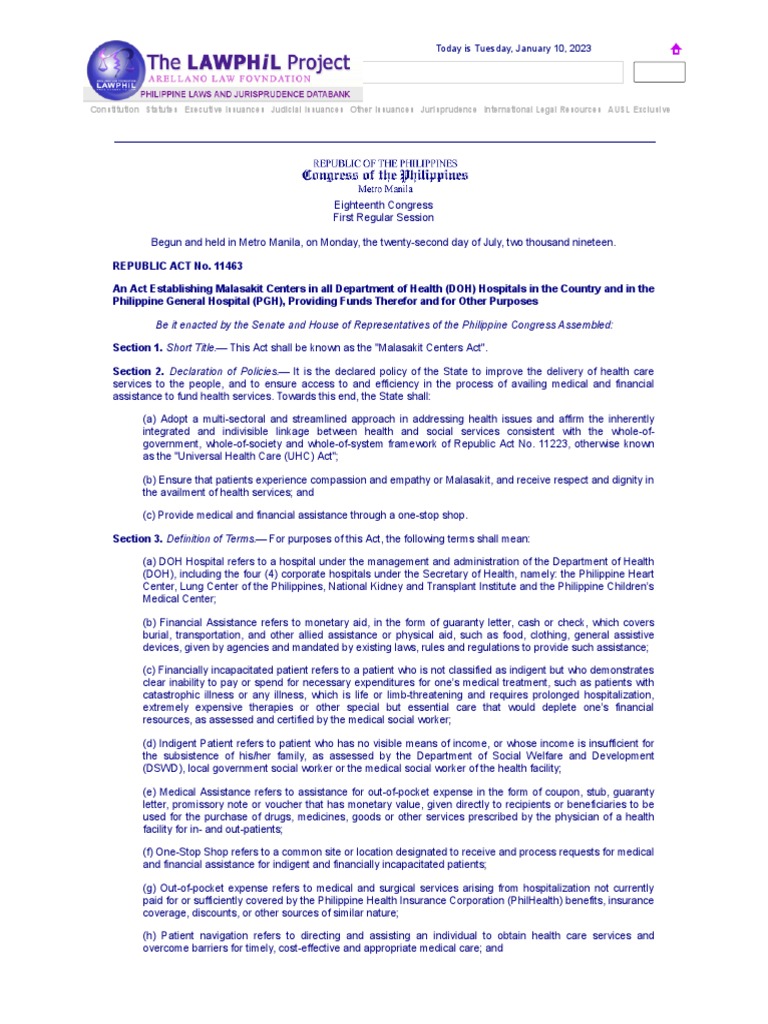 Republic Act No. 11463 | PDF | Health Care | Patient