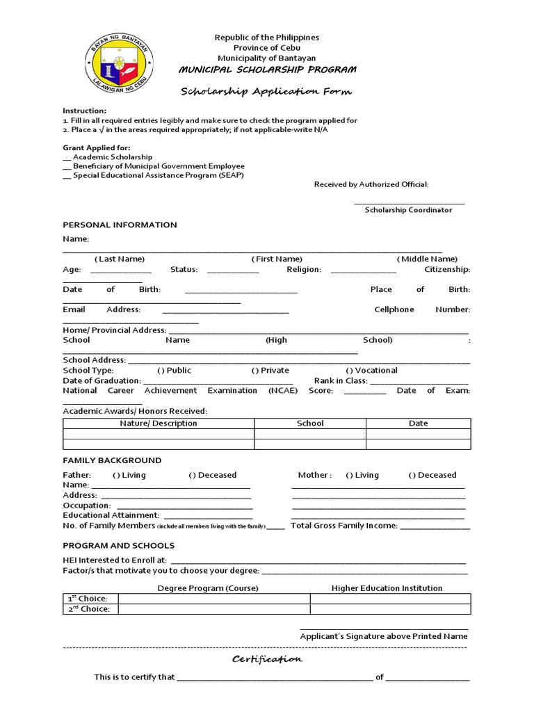 Providing Opportunities for Education: A Scholarship Application for ... Providing Opportunities for Education: A Scholarship Application for ...