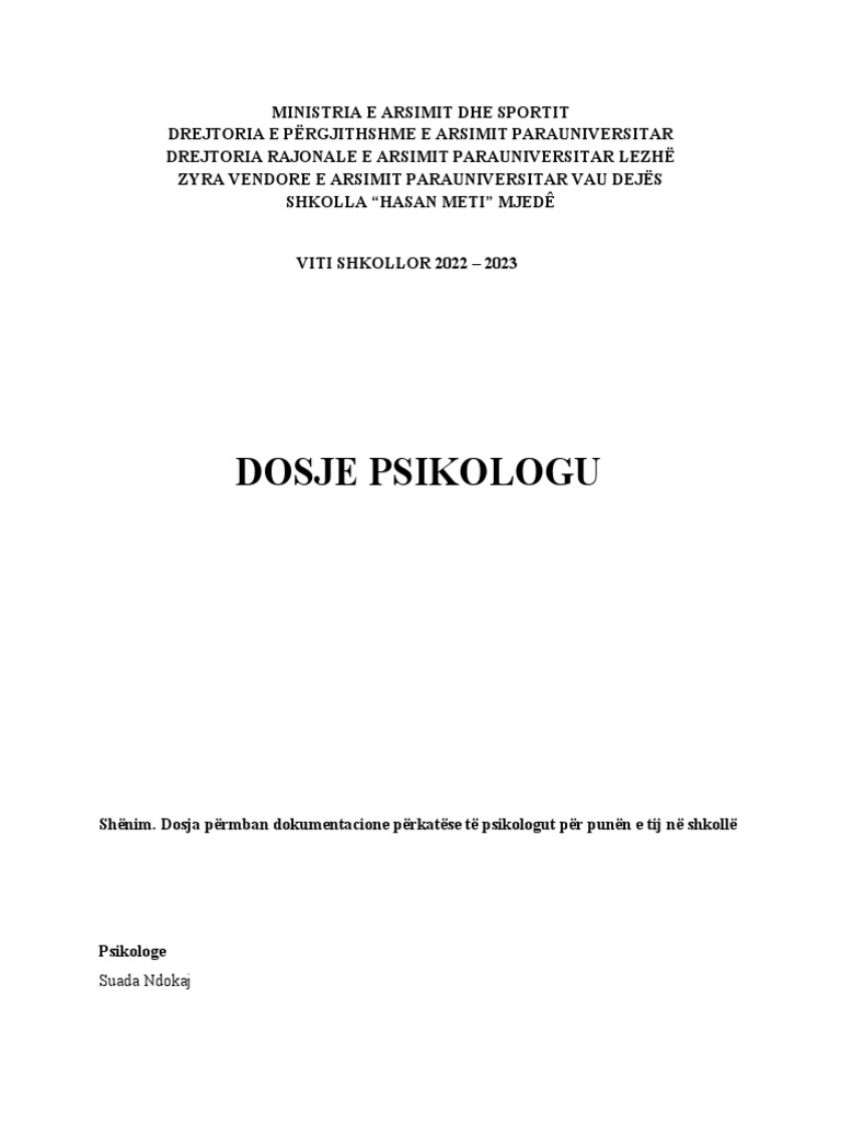 Dosje Psikologu | PDF