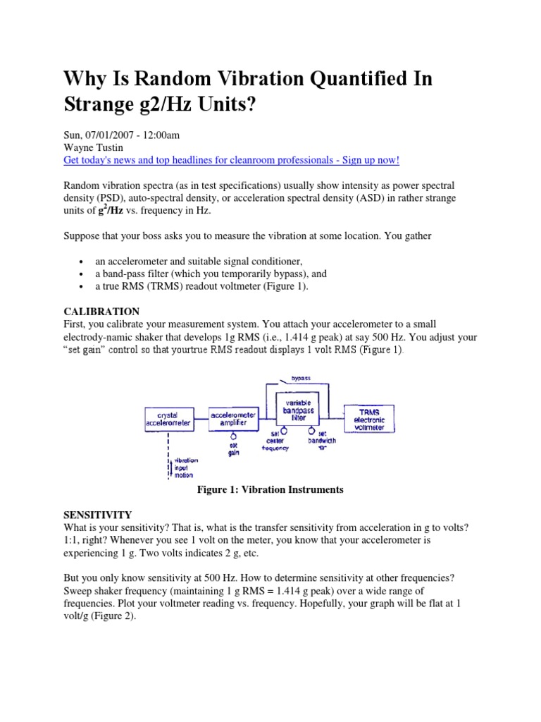 Why Is Random Vibration Quantified in Strange g2 | PDF | Spectral Density | Bandwidth (Signal ...