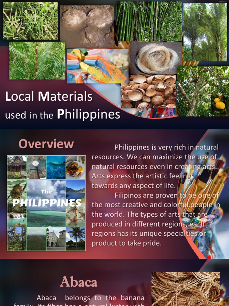 Local Materials in Philippine Arts | PDF | Embroidery | Coconut