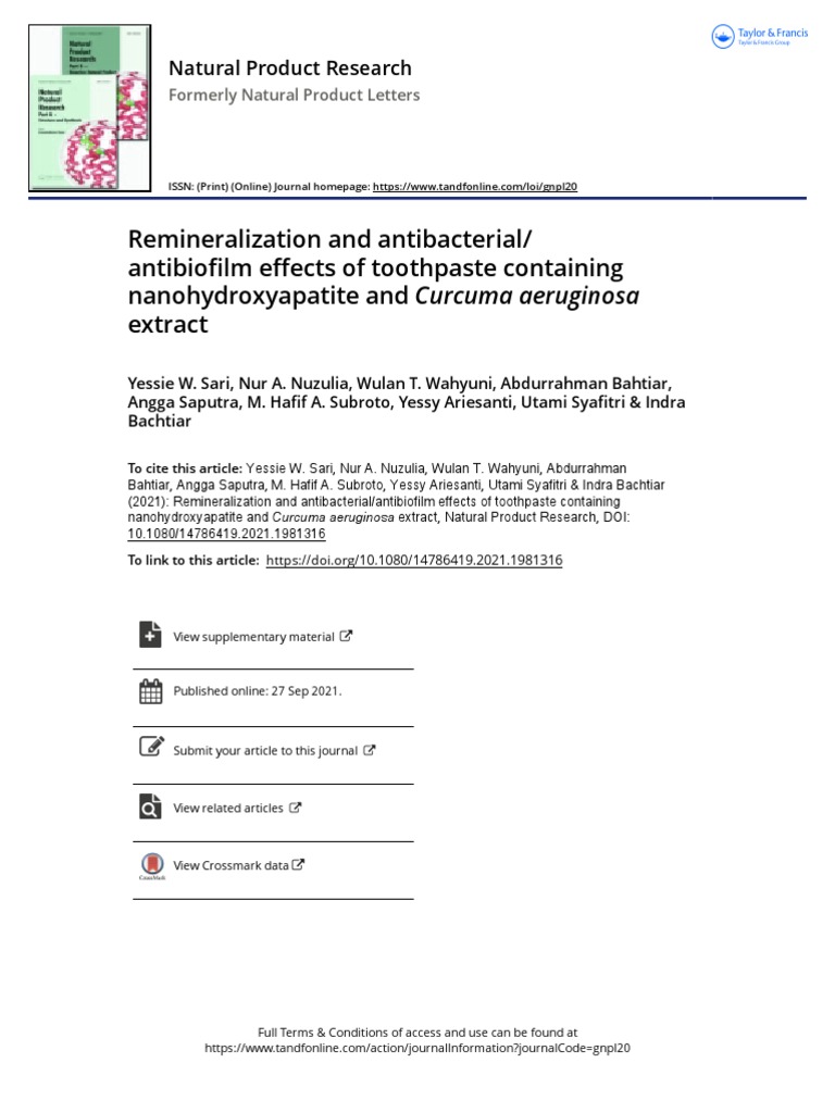 Remineralization and Antibacterial Antibiofilm Effects of Toothpaste ...