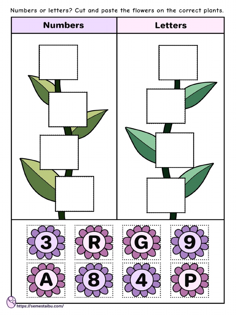 Cut and Paste Sorting Numbers and Letters | PDF