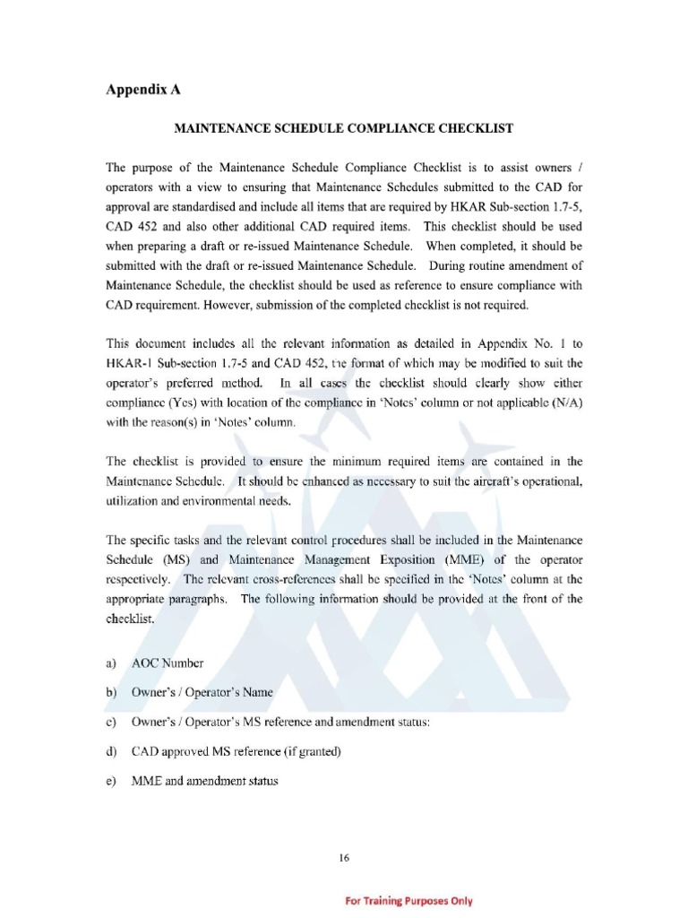 Appendix - A - 7-Cad452-Aircraft Maintenance Schedules and Programmes ...