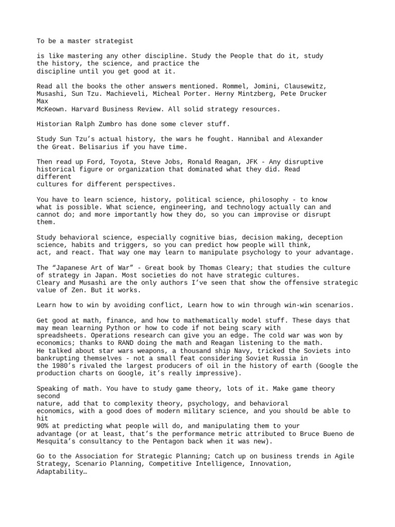 A Comprehensive Guide to Becoming a Master Strategist: Study History ...