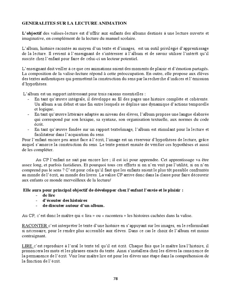 Lecture Animation | PDF | Cognition | Linguistique