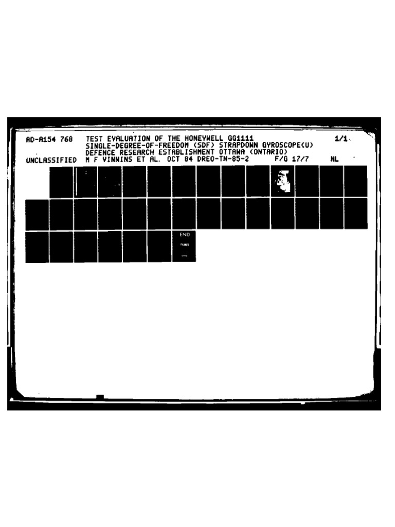 M2584 Test Evaluation of The Honeywell GG 111 Single-Degree-Of-Freedom ...
