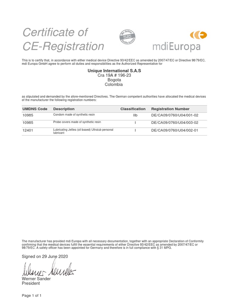Certificate of Ce Registration 35 - 7 | PDF