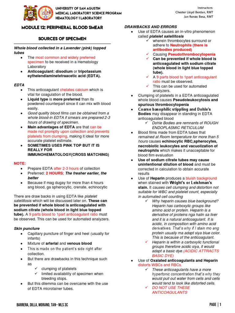 Hema Lab Module 10 | PDF | Staining | Platelet