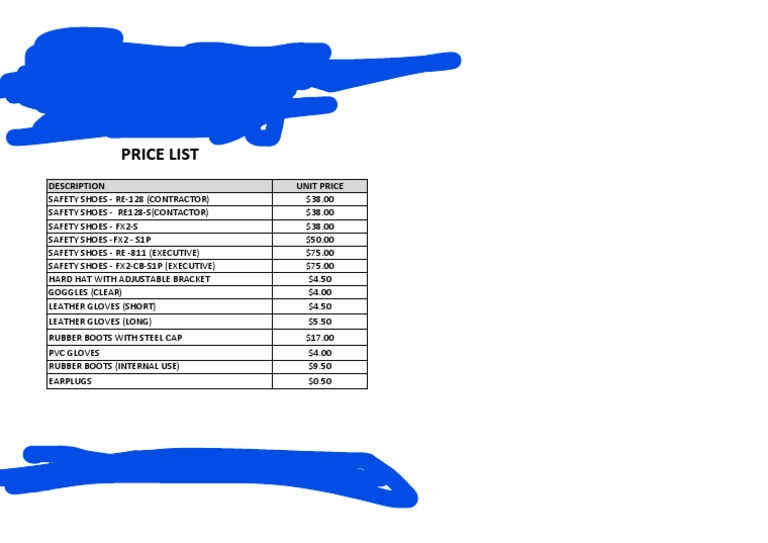 Price List Ppe 2022 | PDF