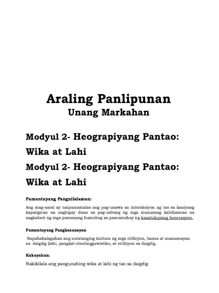 AP 8 Q1-Modyul 2 | PDF