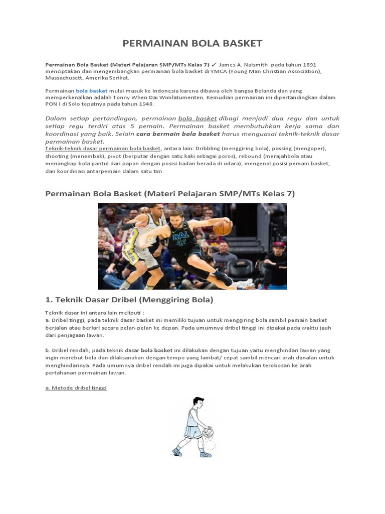 Bahan Ajar Permainan Bola Basket | PDF