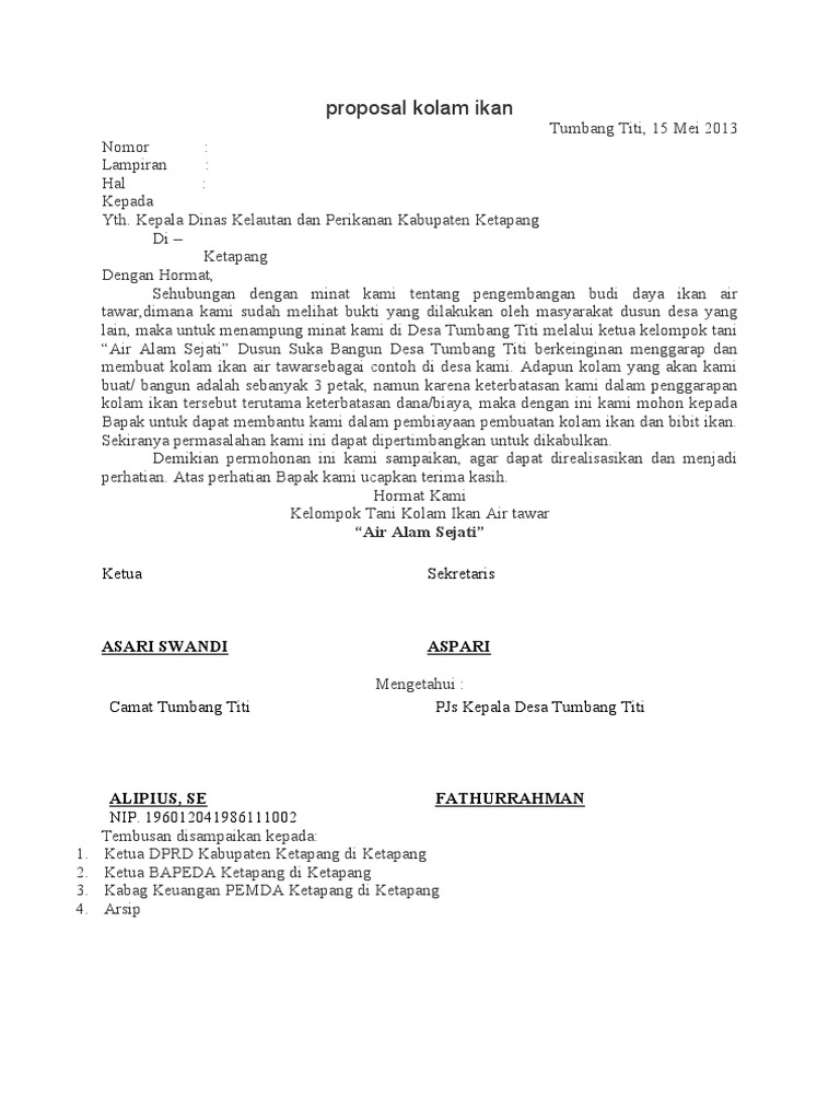 Proposal Kolam Ikan | PDF