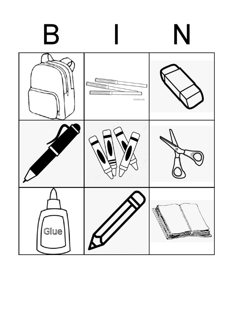 bingo-classroom-items-pdf