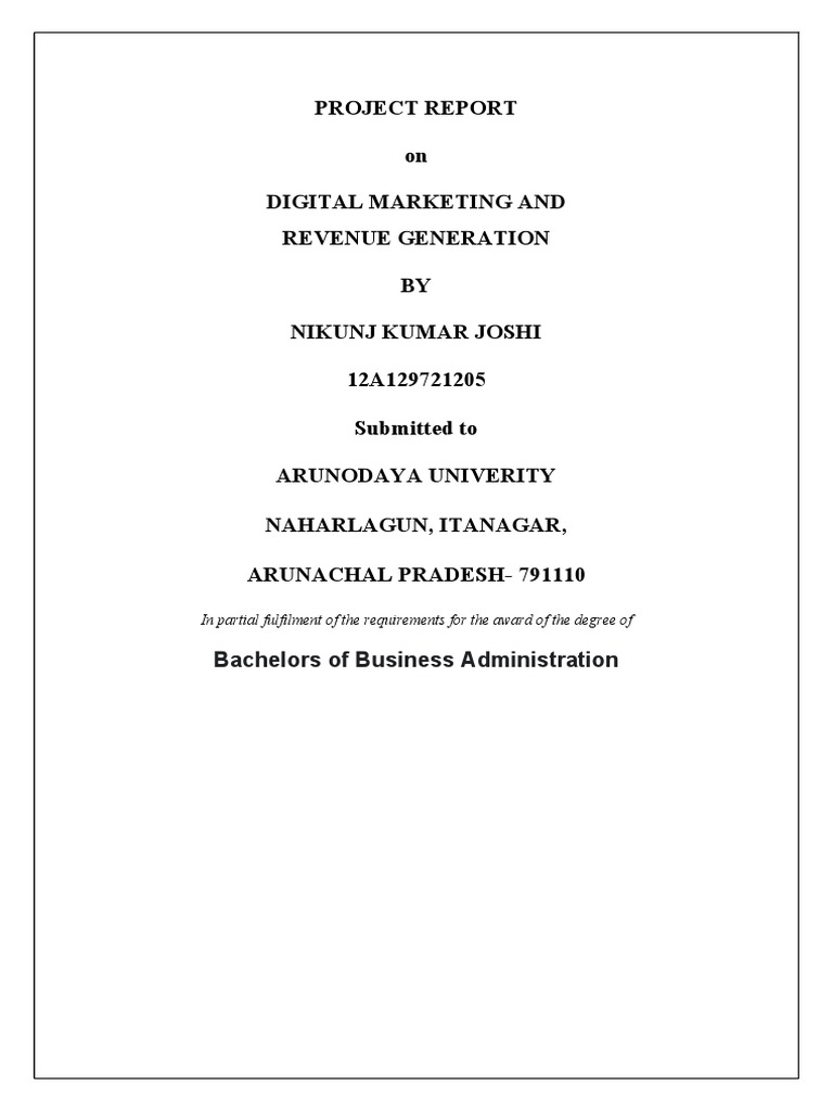 Bba Final Project | PDF | Digital Marketing | Advertising