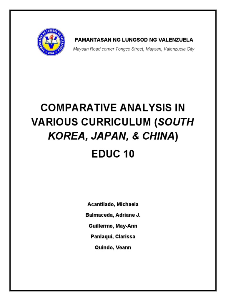 Comparative Analysis South Korea Japan China Pdf Curriculum Schools