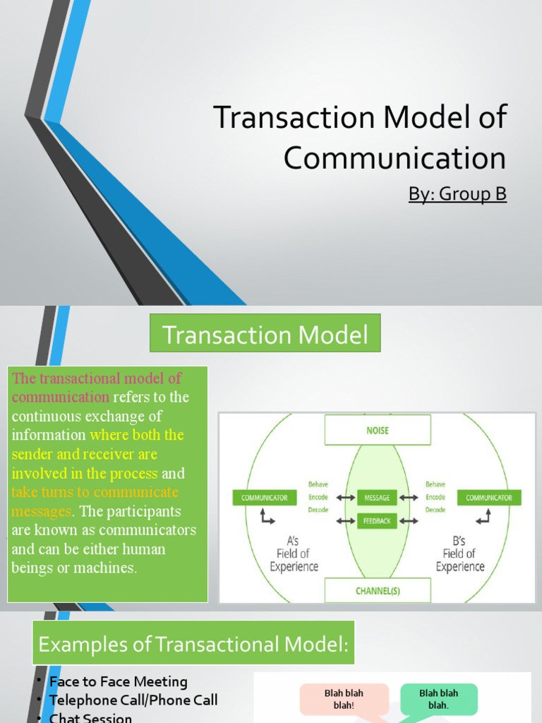 Transaction Model of Communication ORAL COM STEM B GROUP B | PDF