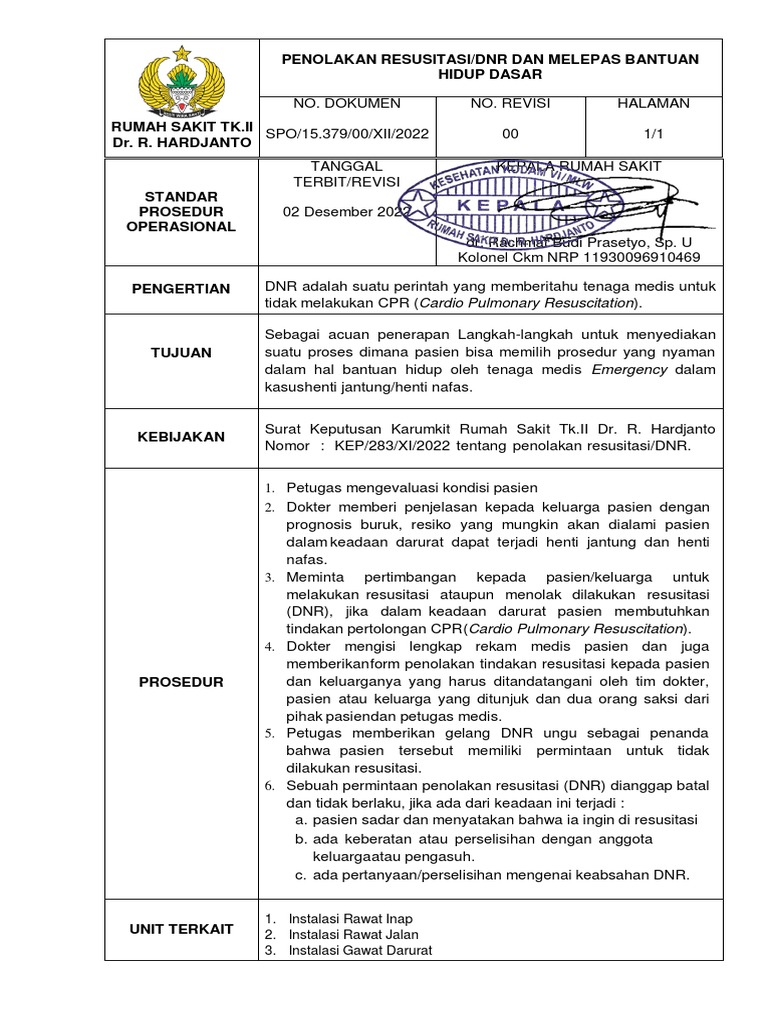 Spo Identifikasi Pasien DNR | PDF