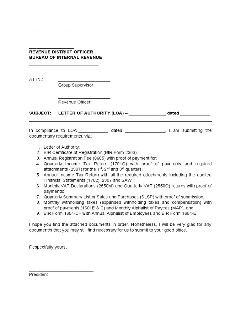 Letter For LOA | PDF