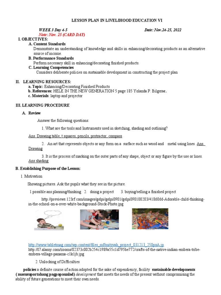 Tle LP Week 3 Ia 4 5 | Download Free PDF | Lesson Plan | Cognition