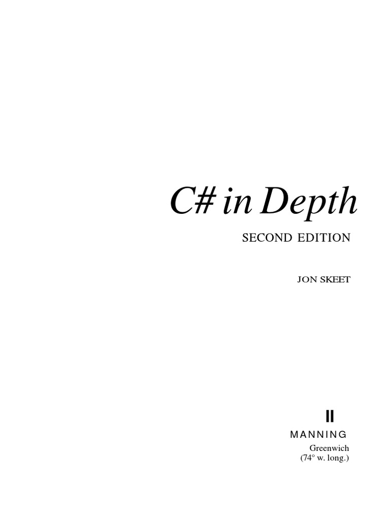 Csharpindepth Pdf Language Integrated Query C Sharp Programming Language