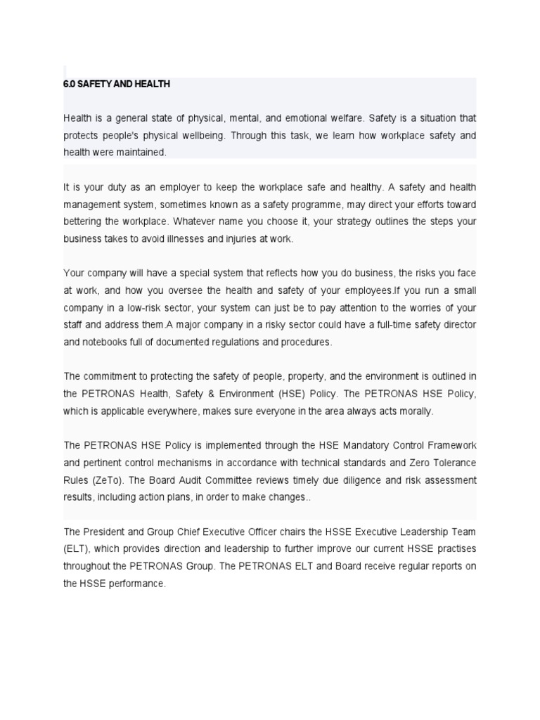 Safety and Healty MGT 340 | PDF | Occupational Safety And Health | Safety