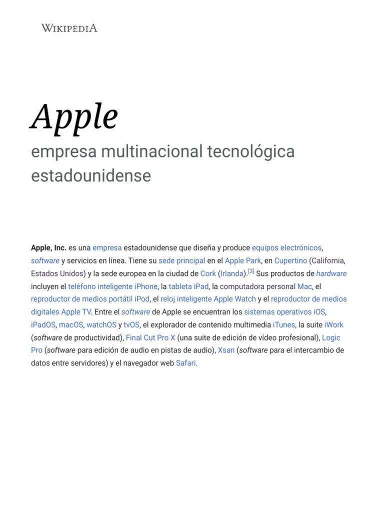 Historia y productos de Apple Inc. | PDF | Apple Inc. | Hardware de ...