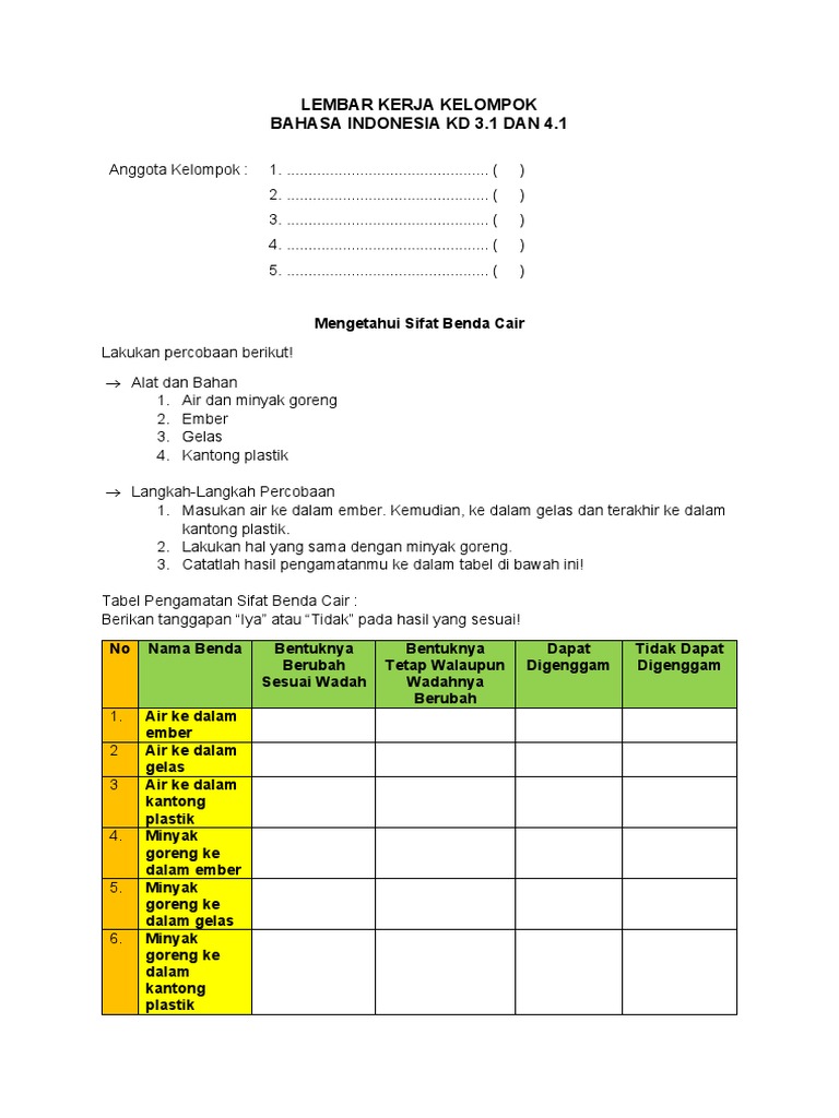 Lembar Kerja Kelompok | PDF