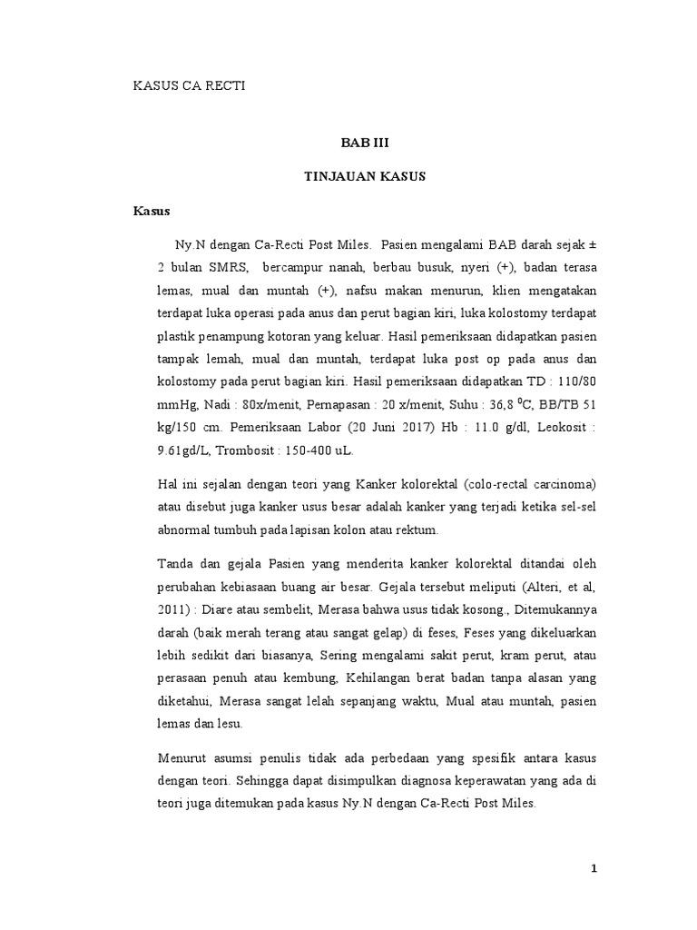 Askep Ca Recti | PDF | Gaya Hidup