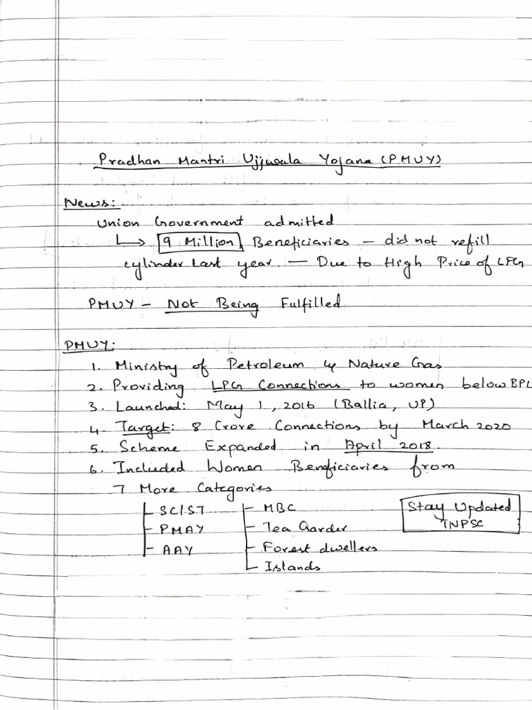 #12 Pradhan Mantri Ujjwala Yojana Notes by Stay Updated TNPSC PDF | PDF ...