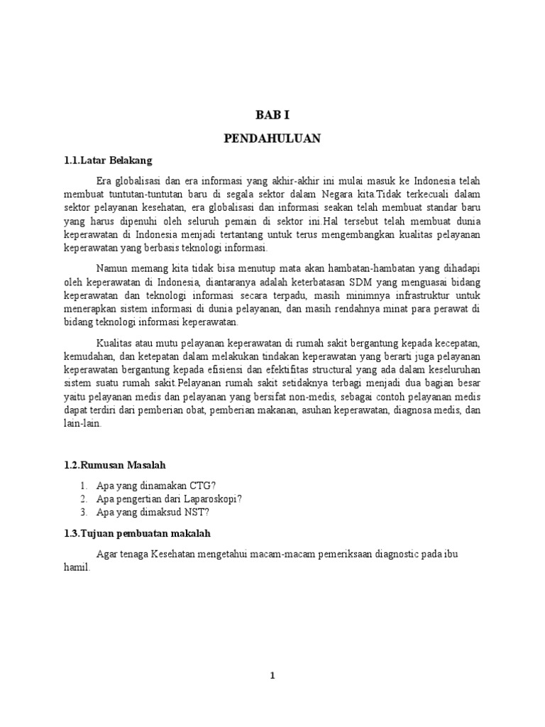 CTG Laparoskopi Dan NST 1652500118 | PDF