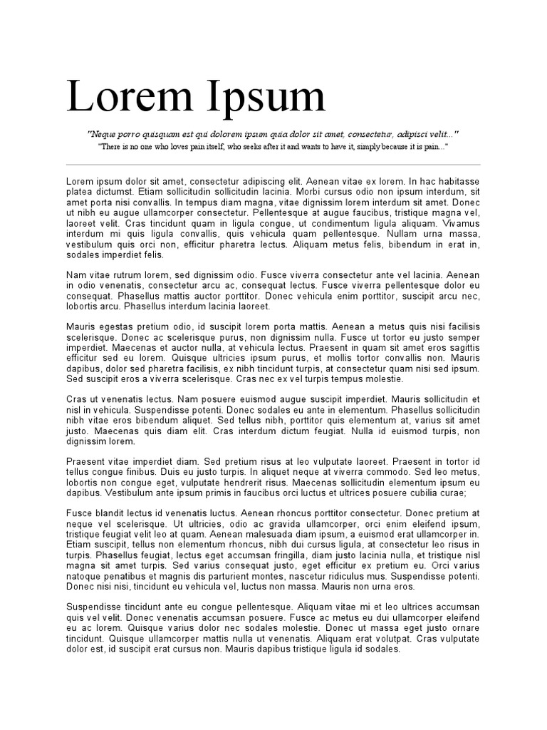 Lorem Ipsum - 20 Paragraph | PDF