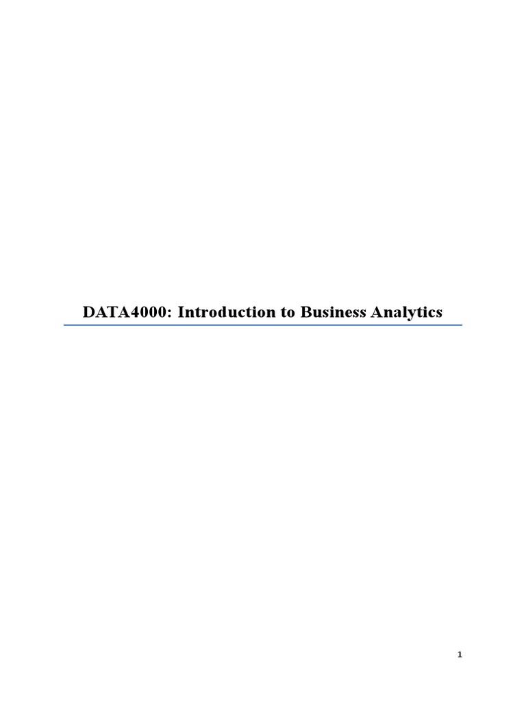 Ashish (Riya) - DATA4000 Introduction To Business Analytics - Edited | PDF | Analytics | Machine ...
