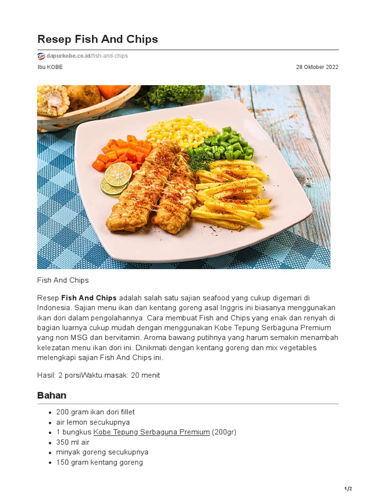 Resep Fish and Chips | PDF