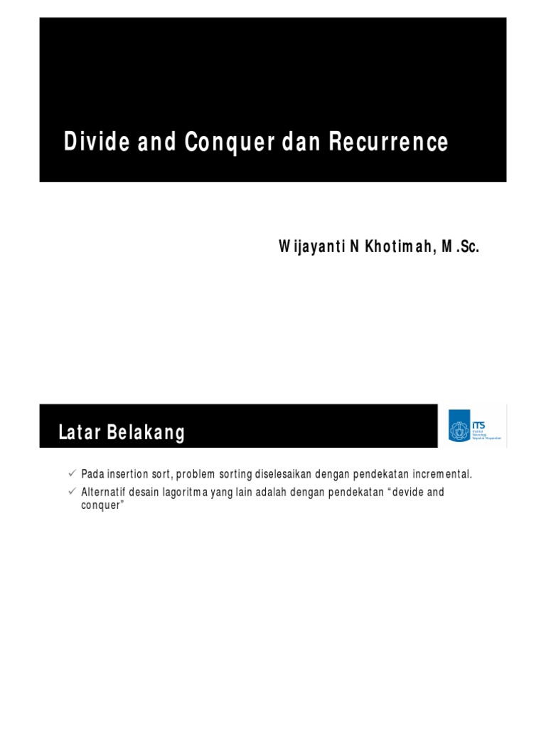 M7 Divide-And-Conquer Dan Recurrence Relation | PDF