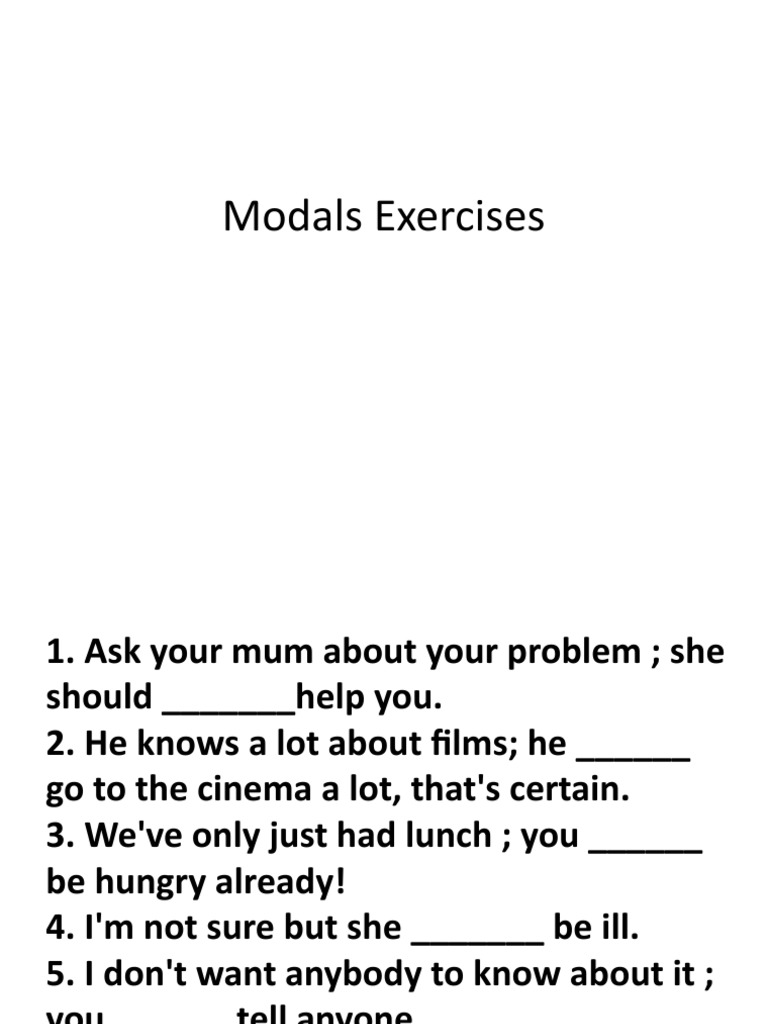 Modals Exercises | PDF