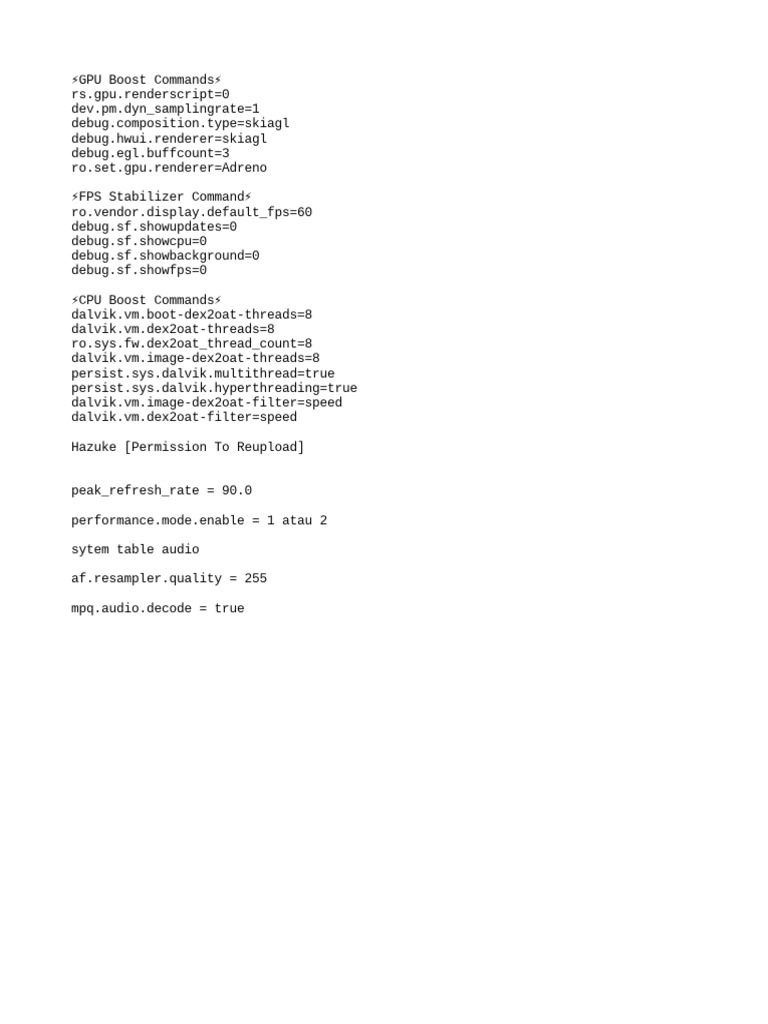 CPU and FPS Stabilizer Codes - Hazuke | PDF