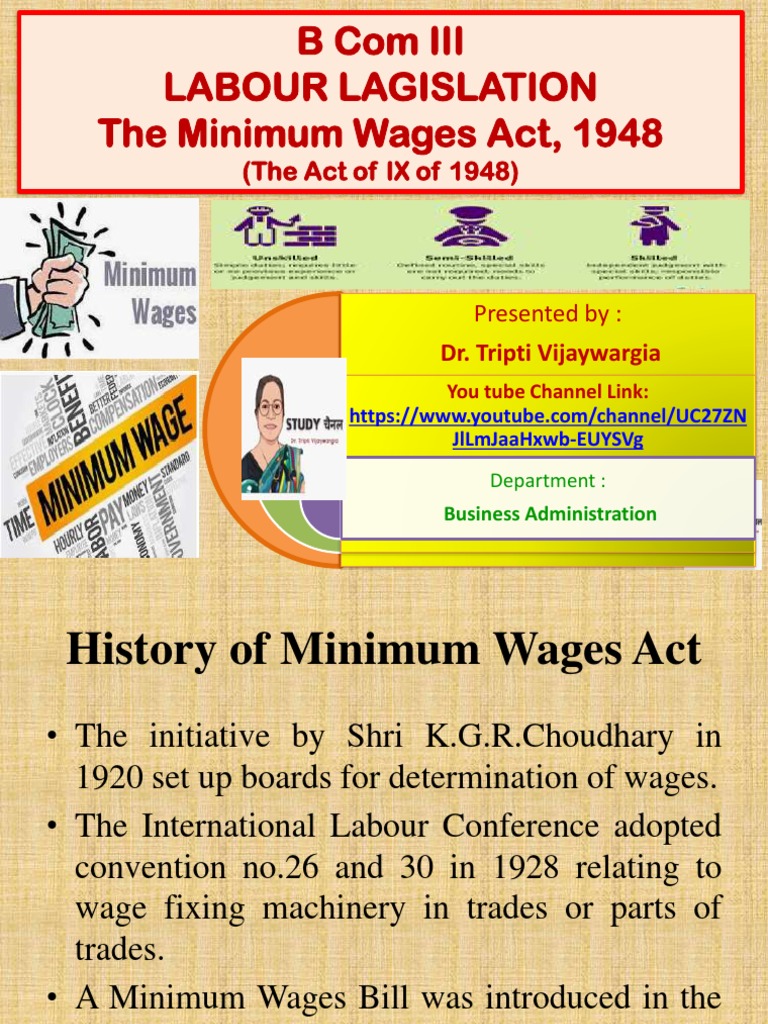 The Minimum Wages Act 1948 | PDF | Cost Of Living | Employment