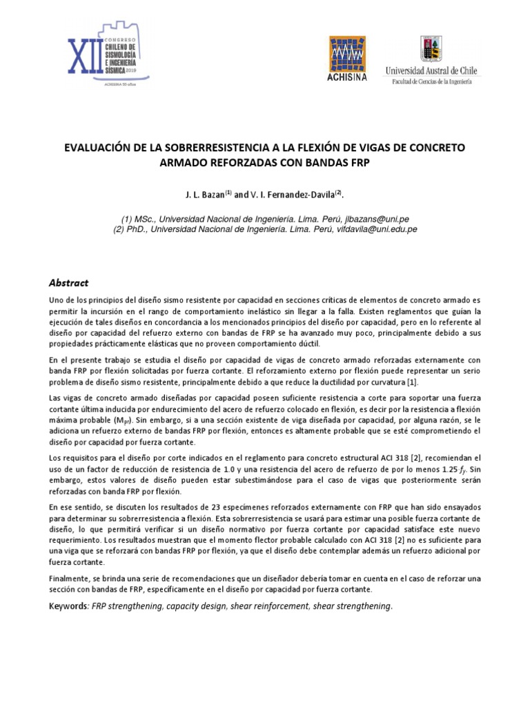 Evaluación de La Sobrerresistencia A Flexión de Vigas de Concreto Reforzadas Con FRP | PDF ...