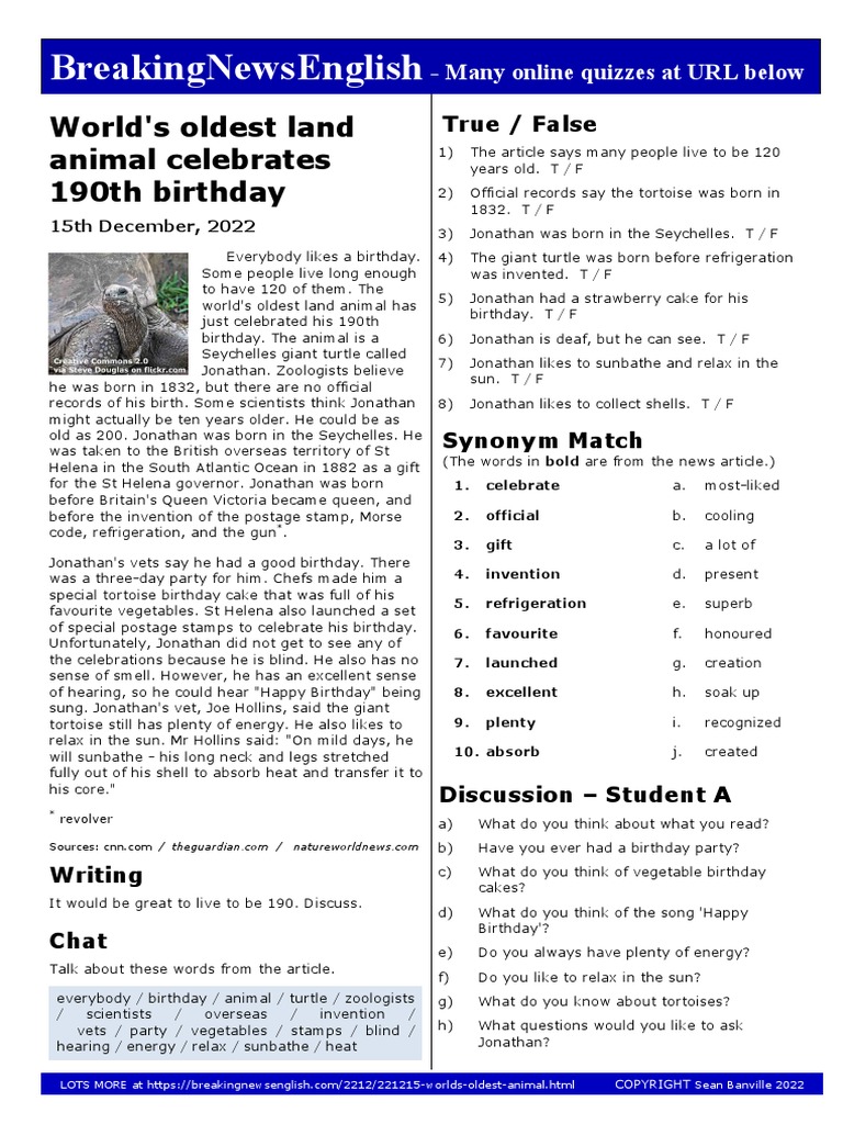 Worlds Oldest Animal | PDF