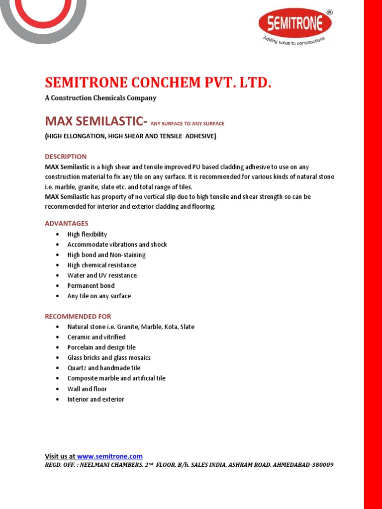 High elongation tile adhesive | PDF | Tile | Adhesive