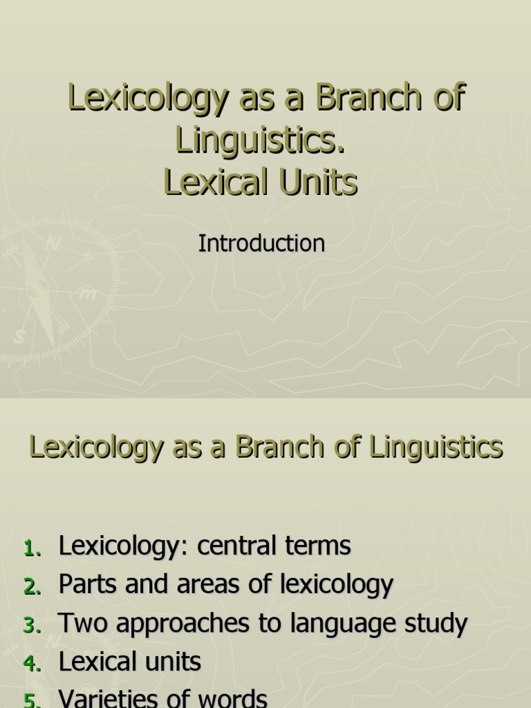 Introduction Lexicology As A Part of Linguistics AAJi | PDF | Lexicology | Linguistics