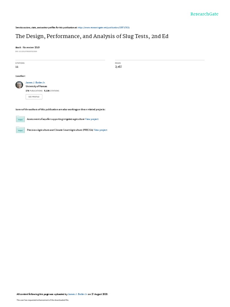 The Design Performance and Analysis of Slug Tests | PDF | Analysis ...