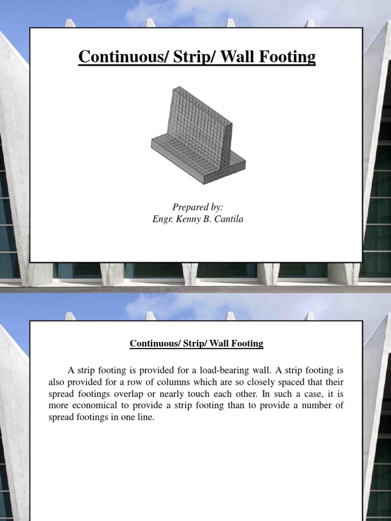 Design of a Continuous Strip Footing Subjected to Factored Loads | PDF ...