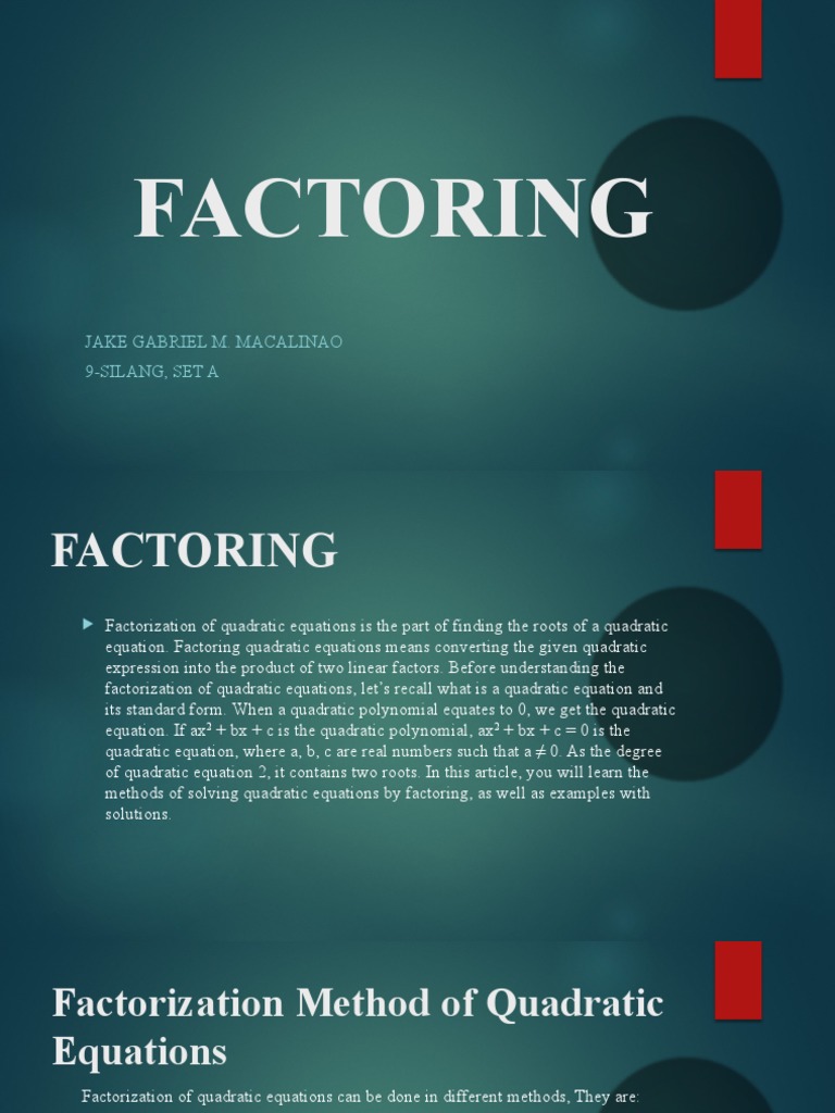 Factoring | PDF