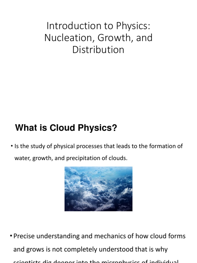 Cloud Physics (Introduction) | PDF