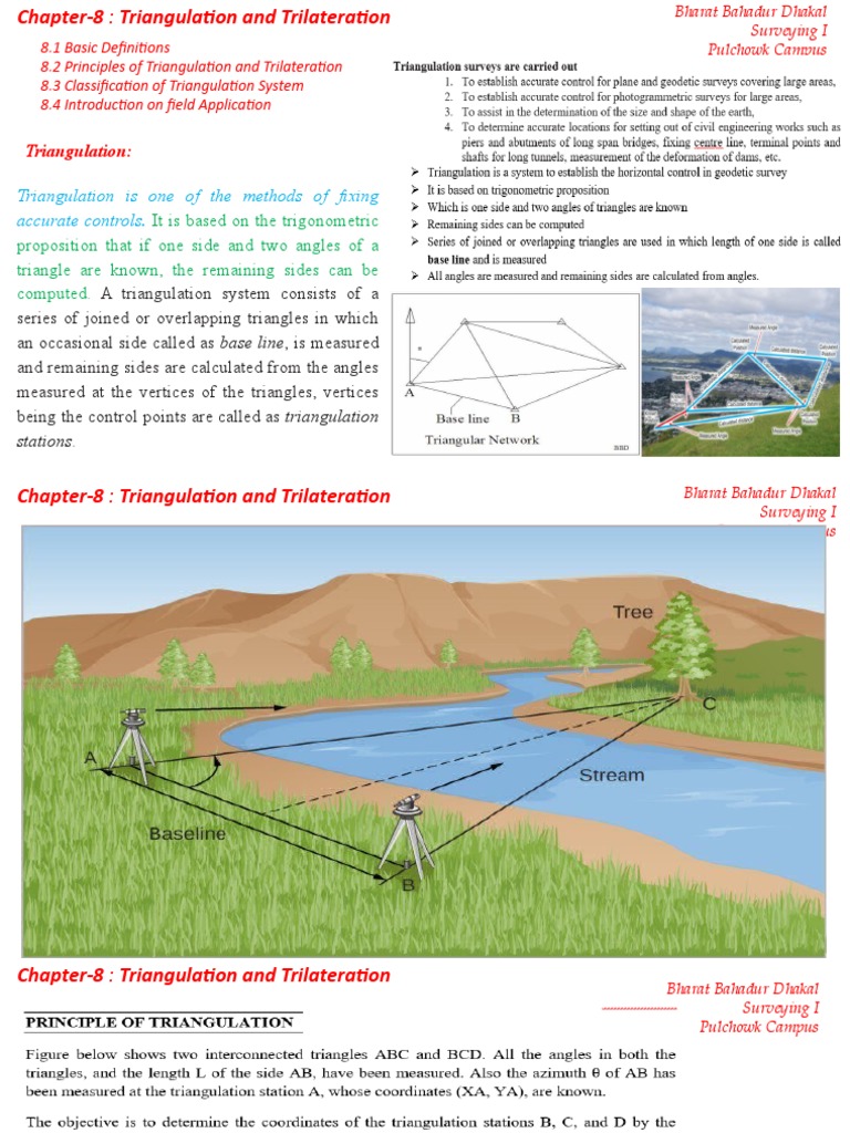 Chapter-8 - Triangulation and Trilateration - BBD - Surveying - I | Download Free PDF ...